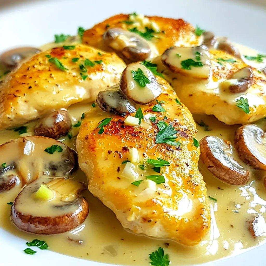 Creamy Garlic Mushroom Chicken Flavorful Comfort Meal - purelyyumrecipes